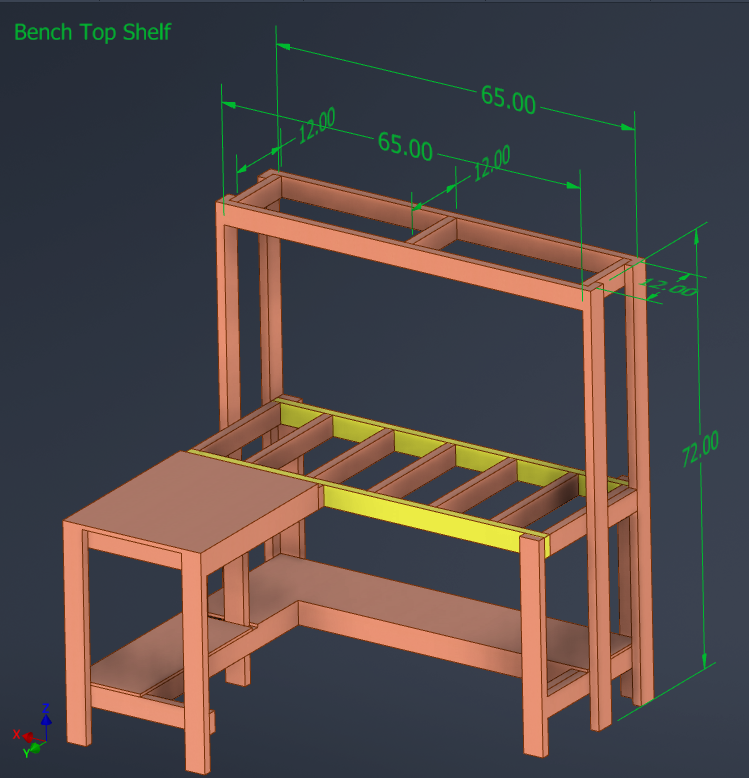 2x4 L Shaped Work Bench Cut List / 3D Printed Accessories - 3D model by ...